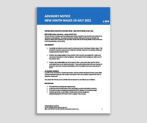 NSW Advisory Notice 21.07.21 - The Real Media Awards